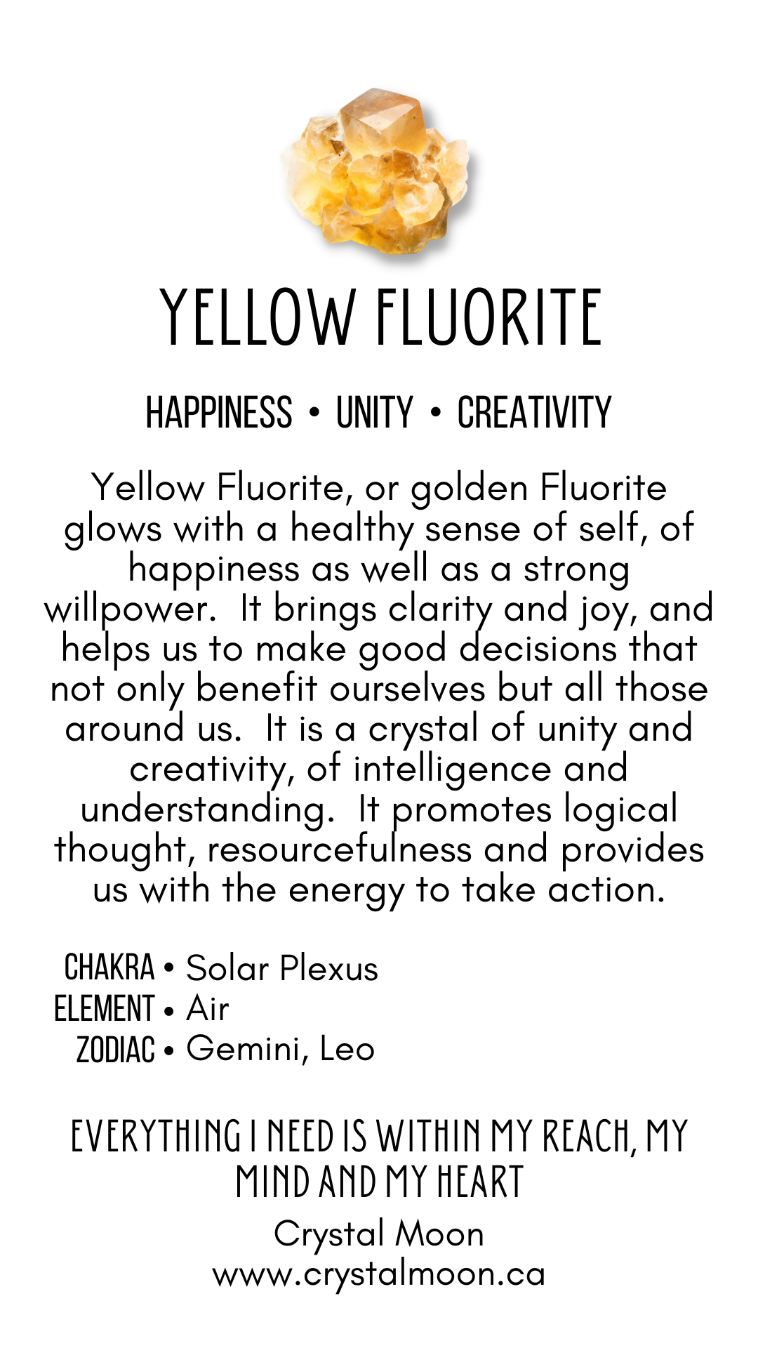 yellow fluorite properties